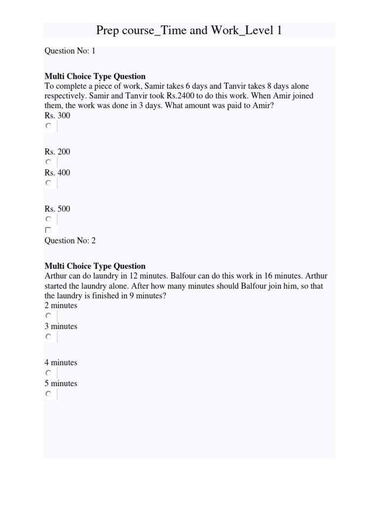 TIME Work level 1 | Download Free PDF | Labor