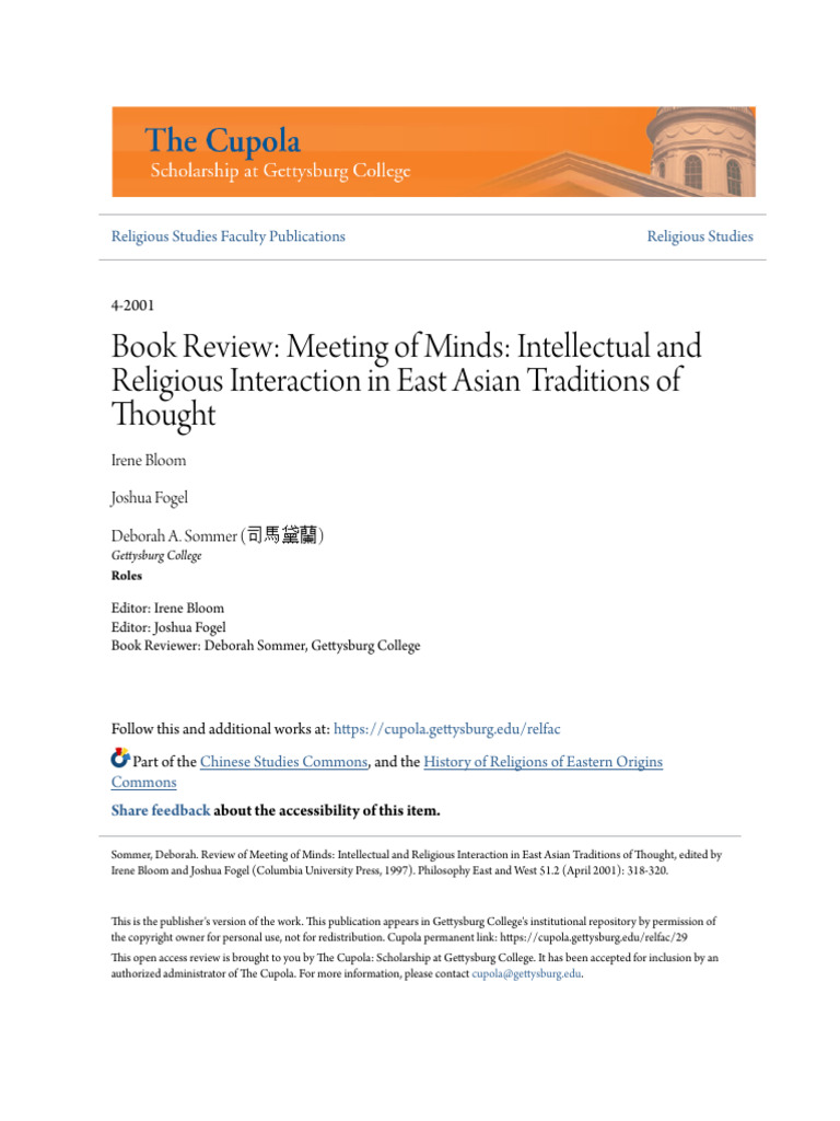 Book Review: Meeting of Minds: Intellectual and Religious Interaction ...