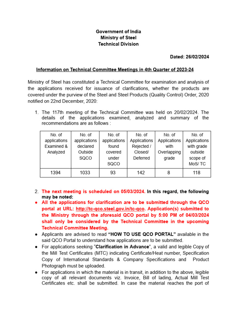 Information Bulletin on 117th Technical Committee meeting | PDF