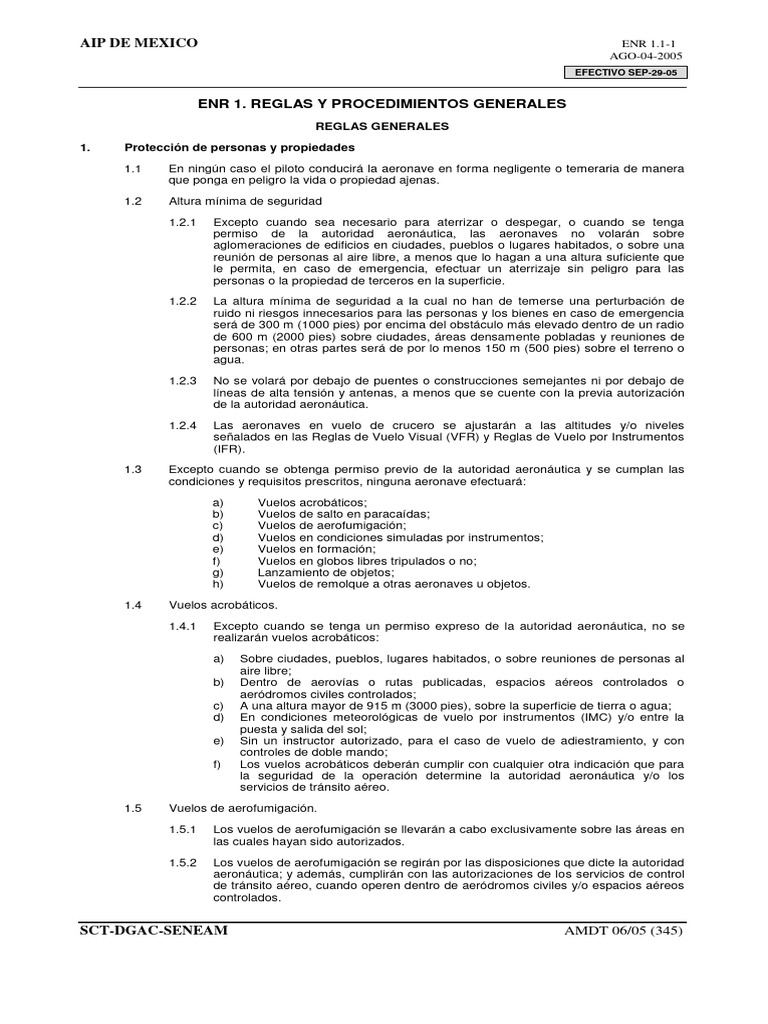 ENR - 1.1 Reglas de Tránsito Aéreo | PDF | Aeropuerto | Pista