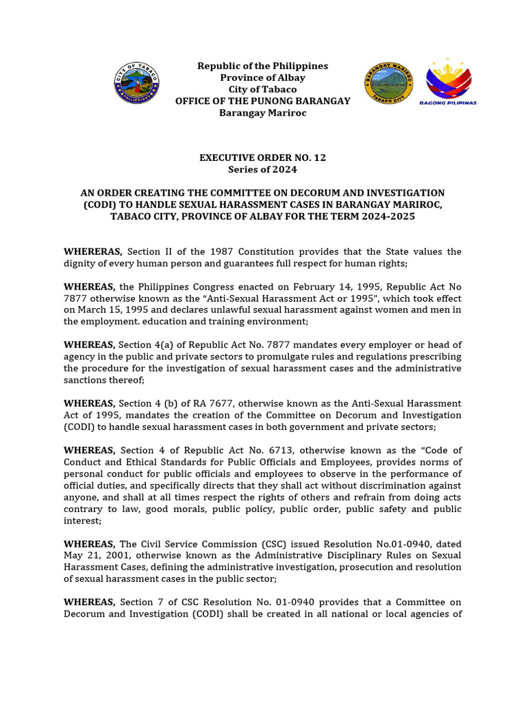 Committee On Decorum and Investigation | PDF | Sexual Harassment | Employment