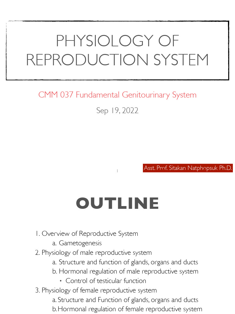 Physiology of Reproduction System | PDF | Sperm | Sex