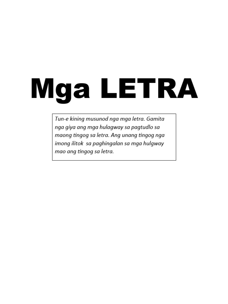 Mga LETRA | PDF