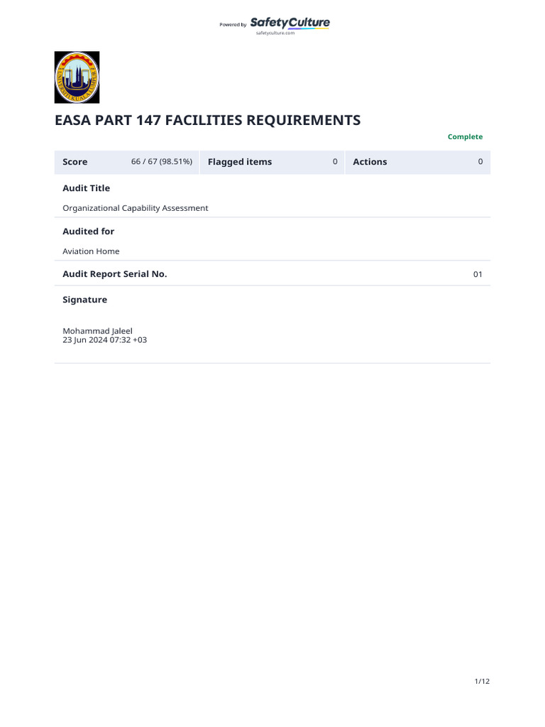 Easa Part 147 Facilities Requirements | PDF