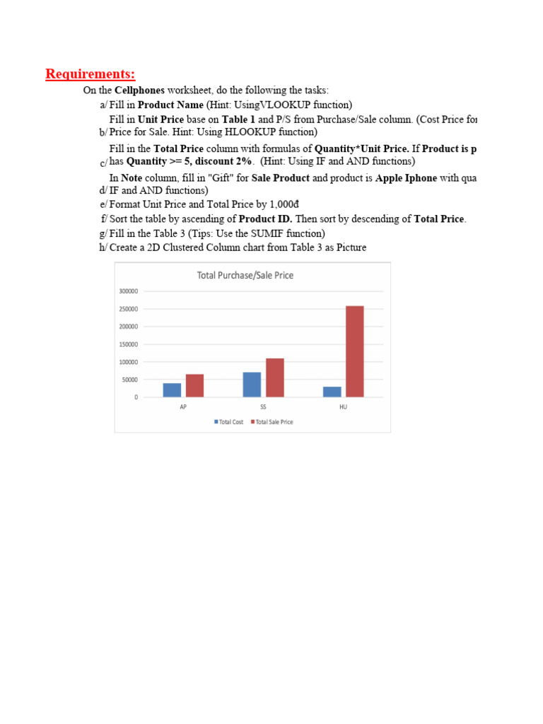 IINF101 Excel Final Exam | PDF
