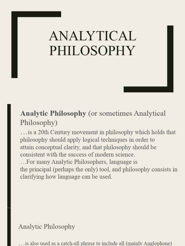 Analytical Philosophy | PDF | Analytic Philosophy | Logic