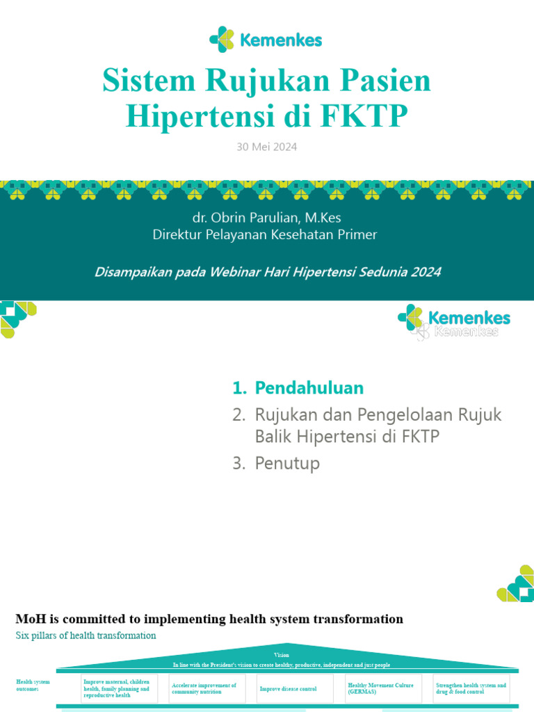 Materi Dir. PKP - Sistem Rujukan Pasien HT | PDF
