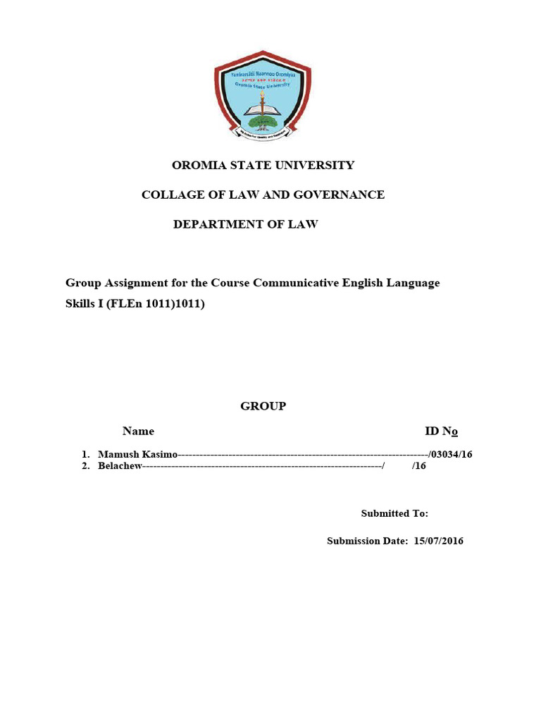 Law Students' English Assignment | PDF
