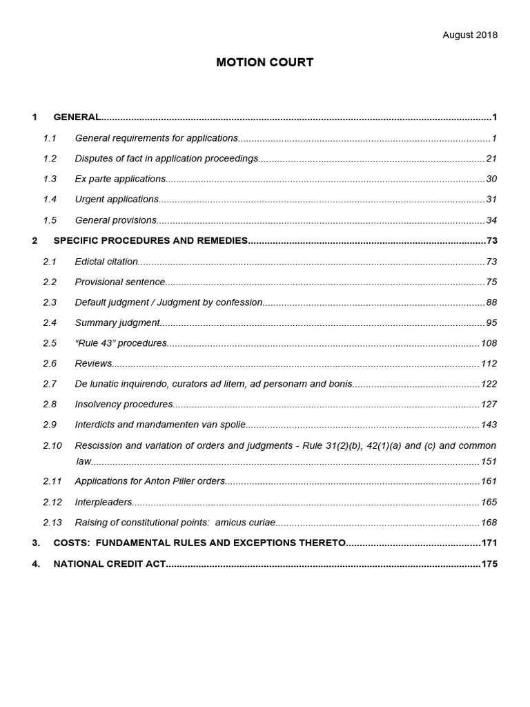 Motion Court Notes and Questions - Final | PDF | Affidavit | Vexatious ...
