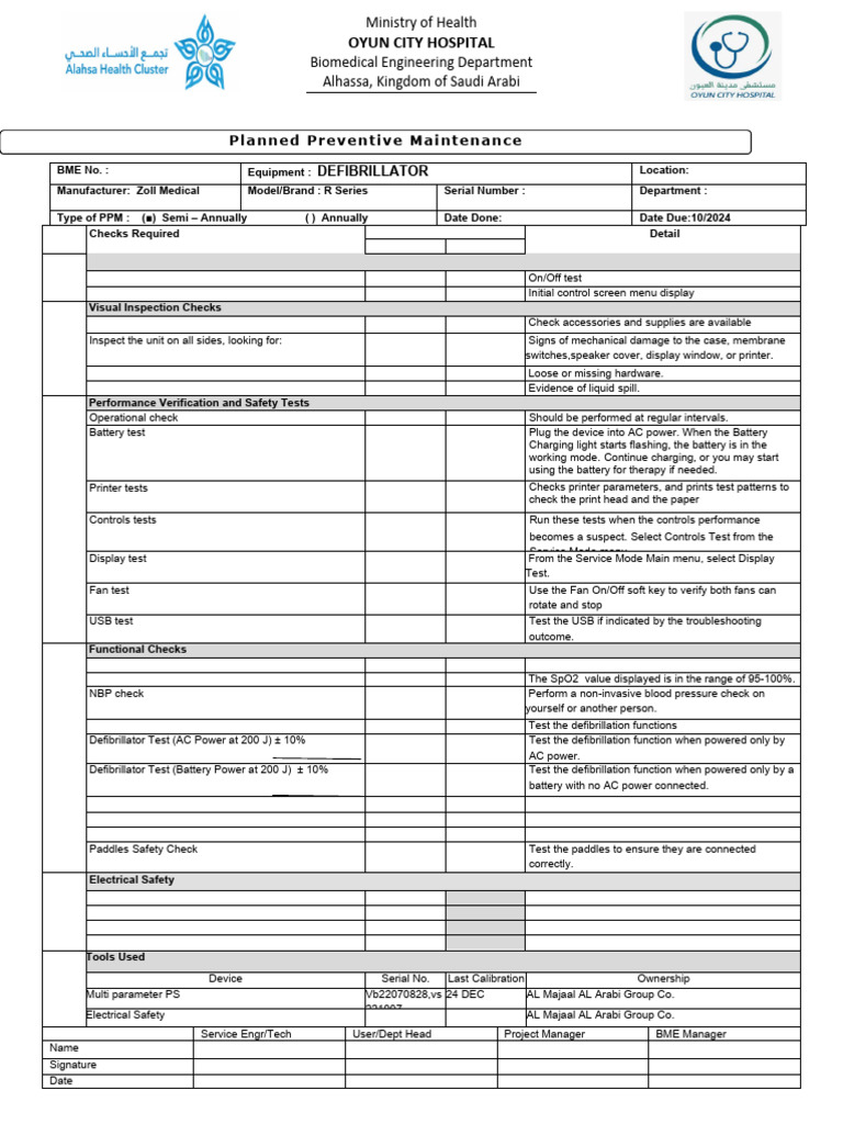 PPM SERVICE REPORT DEFIBRILLATOR MRX New | PDF | Printer (Computing ...