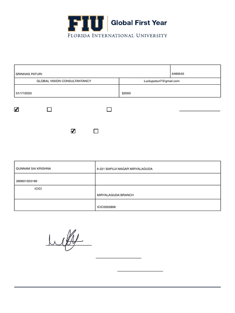 Florida International University_Refund Request Form 4 | PDF | Wire ...
