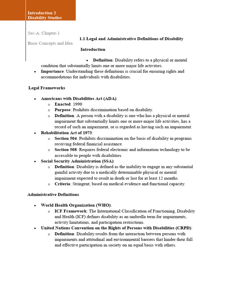 Introduction 2 Disability Studies | PDF | Disability | Mental Disorder