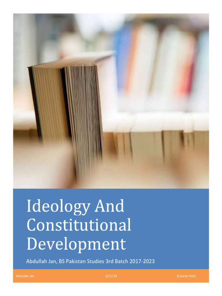 Ideology and Constitutional Development in Pakistan | PDF | Muhammad ...