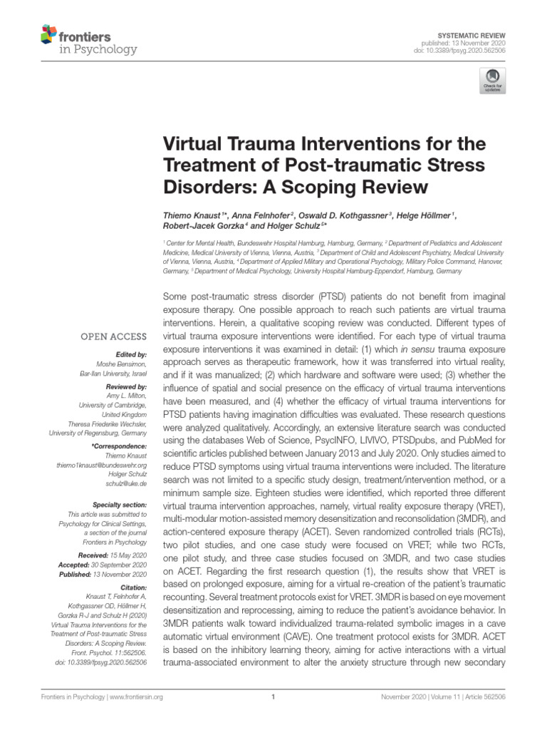 Fpsyg 11 562506 | PDF | Psychological Trauma | Eye Movement ...