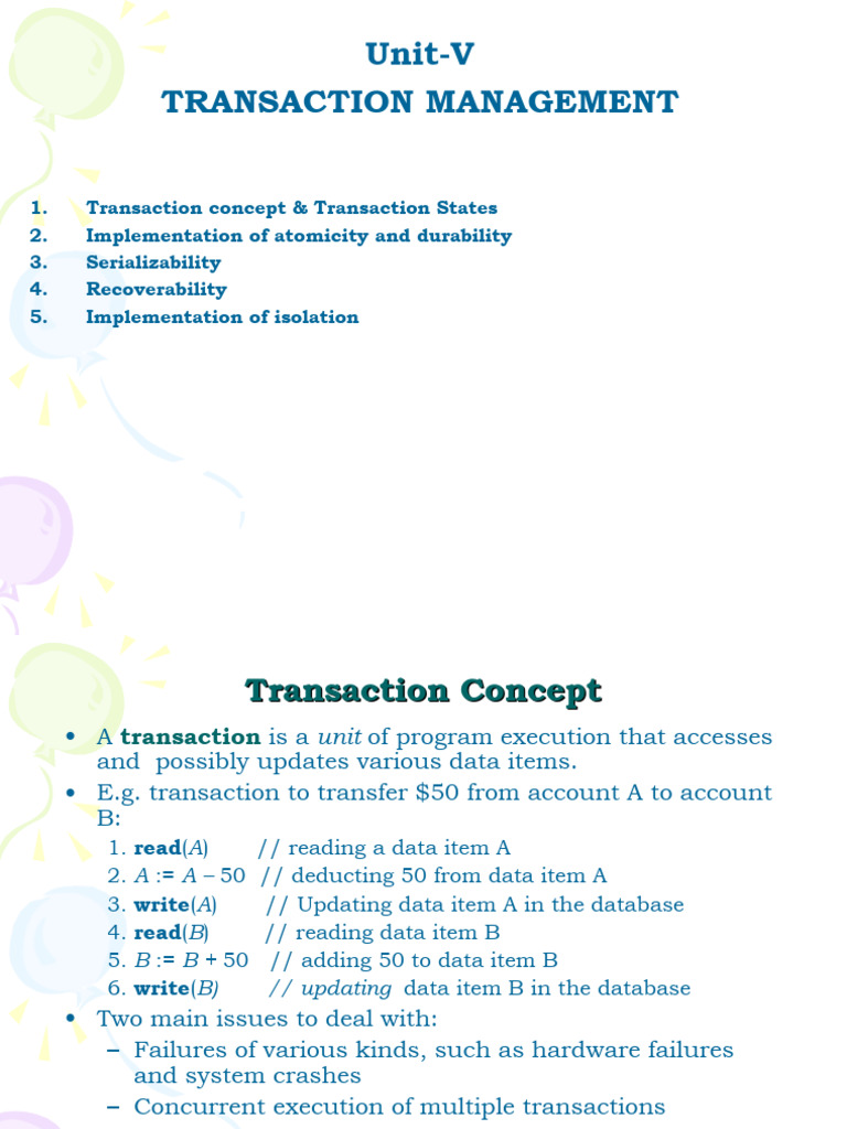 Transaction Management | PDF | Database Transaction | Data Management