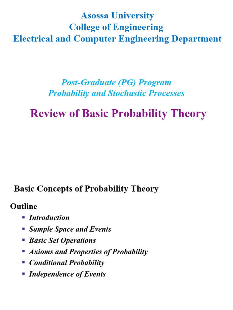 Lecture One - Basic Probability Theory | PDF | Probability Theory ... Lecture One - Basic Probability Theory | PDF | Probability Theory ...