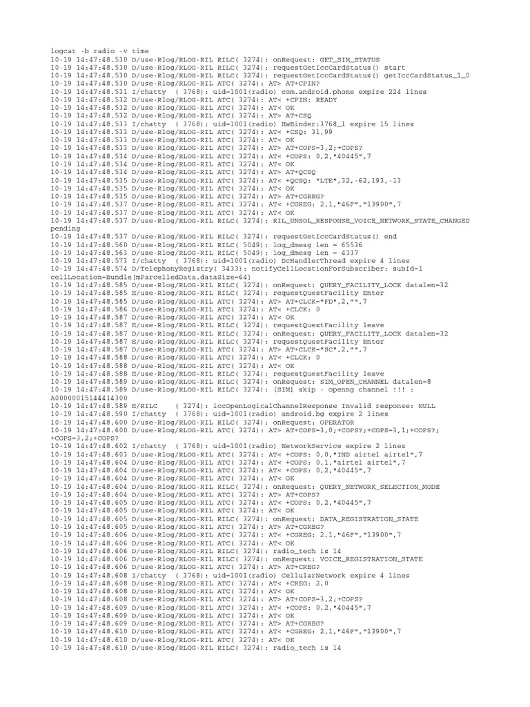 Radio Log Analysis | PDF | Network Layer Protocols | I Pv6
