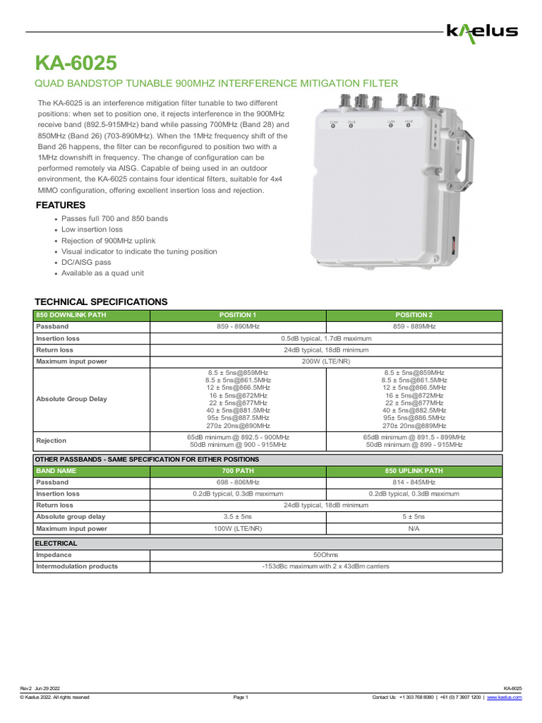 KA-6025_Datasheet | PDF | Filter (Signal Processing) | Electronic ...