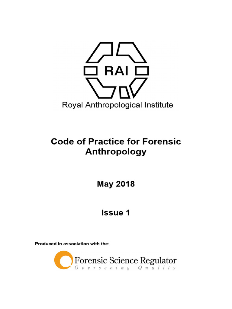2018 Code of Practice For Forensic Anthropology | PDF | Forensic ...