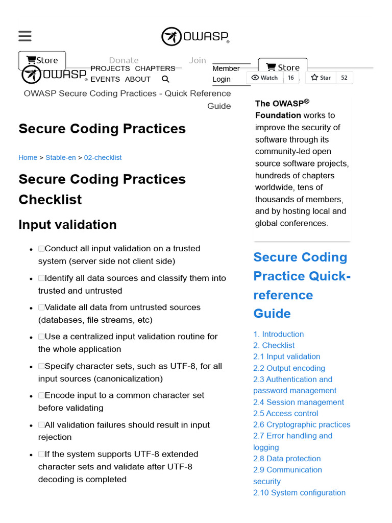 OWASP Secure Coding Practices - Quick Reference Guide | Download Free ... OWASP Secure Coding Practices - Quick Reference Guide | Download Free ...