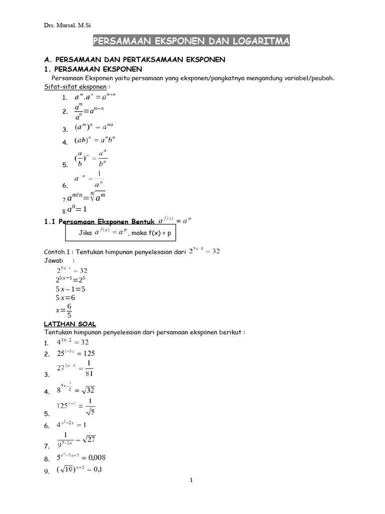 Persamaan Eksponen 2 | PDF