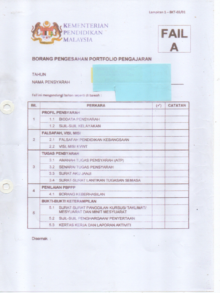 Fail A-senarai semak | PDF