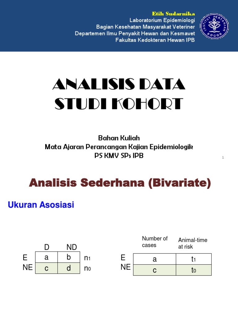 Analisis Data Studi Kohort | PDF | Biostatistics | Statistical Analysis