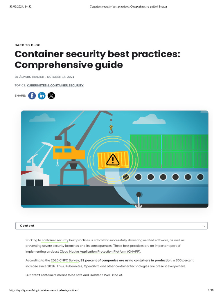 Container Security Best Practices - Comprehensive Guide - Sysdig | PDF | Vulnerability ...