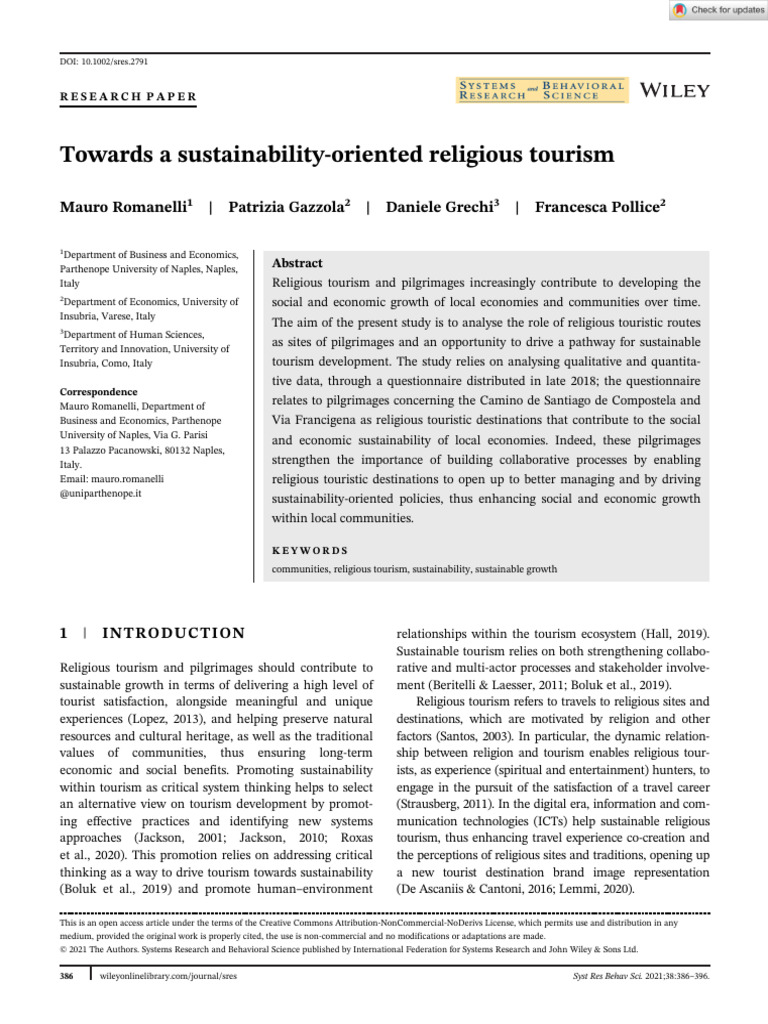 Towards A Sustainability Oriented Religious Tourism | PDF | Tourism ...