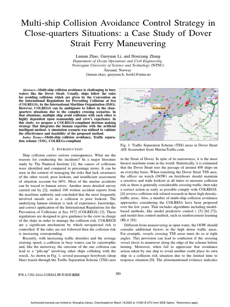 Multi-ship Collision Avoidance Control Strategy in Close-quarters Situations a Case Study of ...