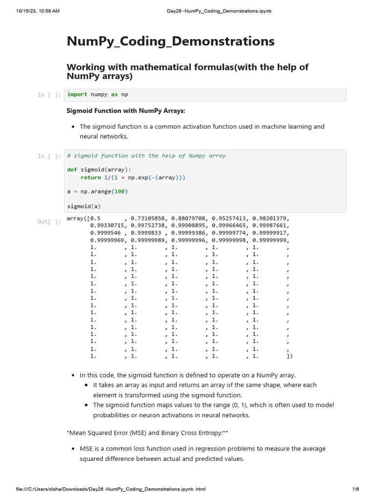 Numpy For Data Science | PDF | Mean Squared Error | Computer Programming
