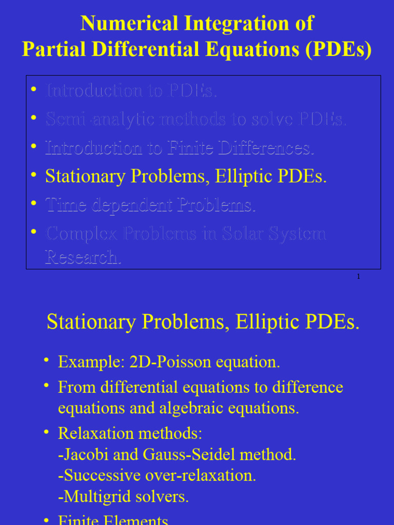 Numerical Integration of PDEs | PDF | Finite Element Method | Partial ...