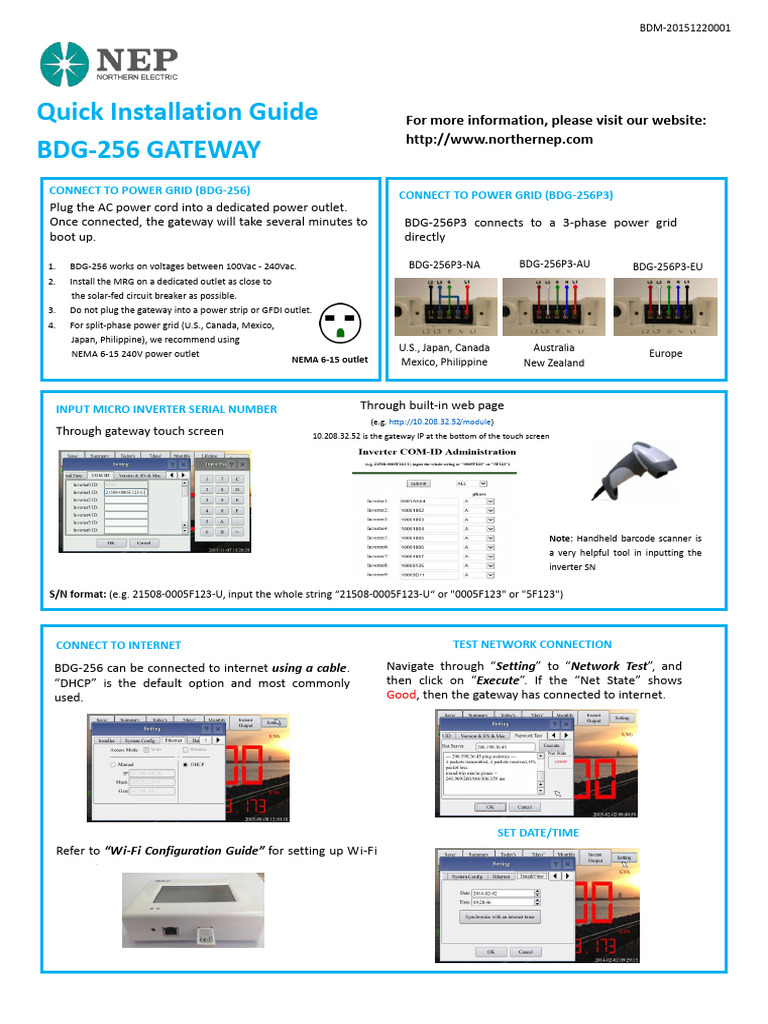 NEP BDM 2015 BDG 256 Gateway For BDM 300 Microinverter Guide | PDF ...