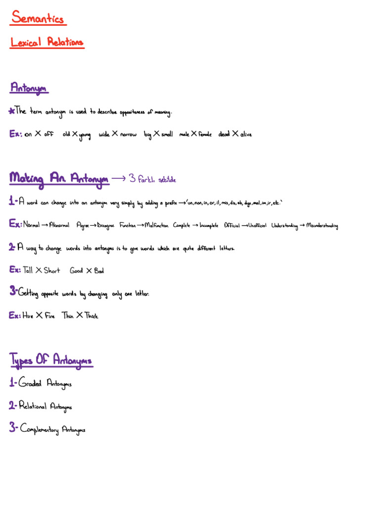 semantics - lexical relations | Download Free PDF | Grammar | Vocabulary