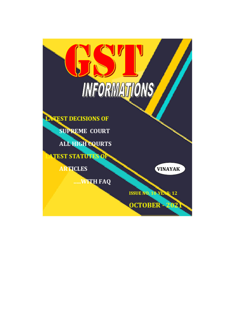 GST PDF - Oct 2021 | PDF | Taxes | Customs