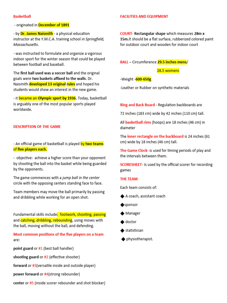 Basketball | Download Free PDF | Basketball Positions | Games Of ...