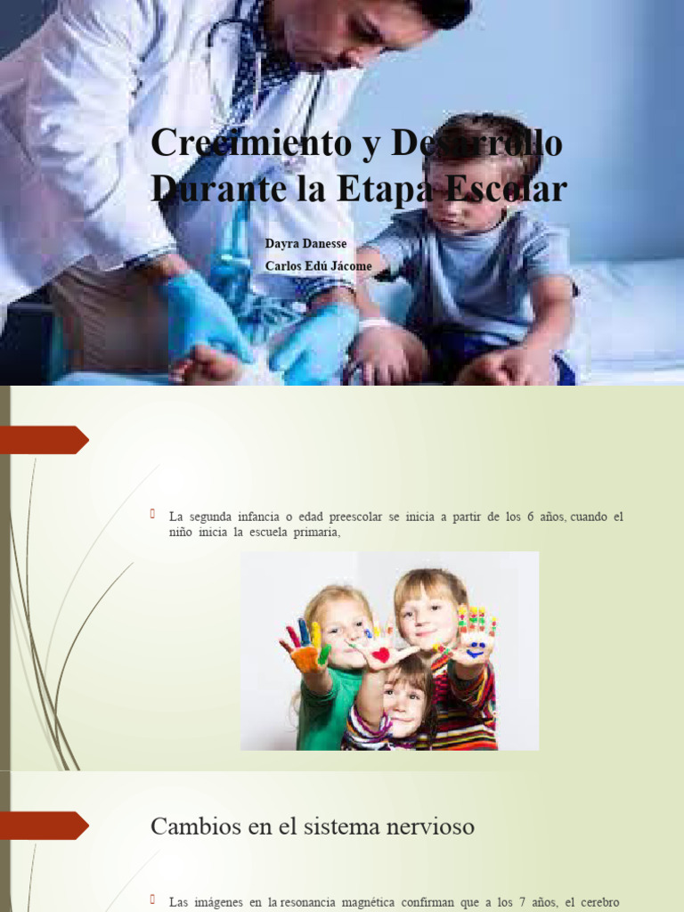 Crecimiento y Desarrollo Durante La Etapa Escolar | PDF | Cerebro | Sicología