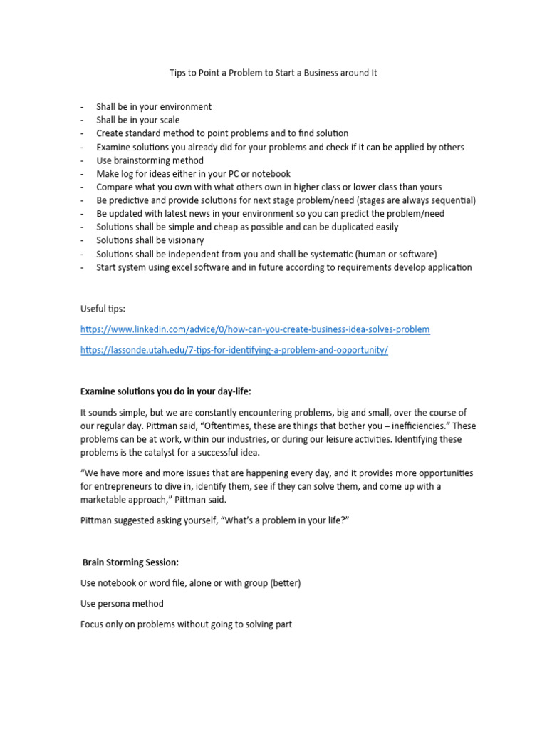 How To Point A Problem and How To Solve It | PDF | Brainstorming ...