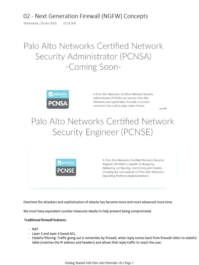 Getting Started With Palo Alto Firewalls v8 | PDF | Firewall (Computing) | Router (Computing)