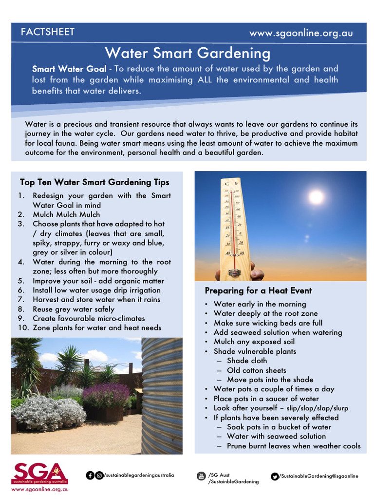Fact Sheet Water Smart Gardening v3 | PDF | Water | Mulch