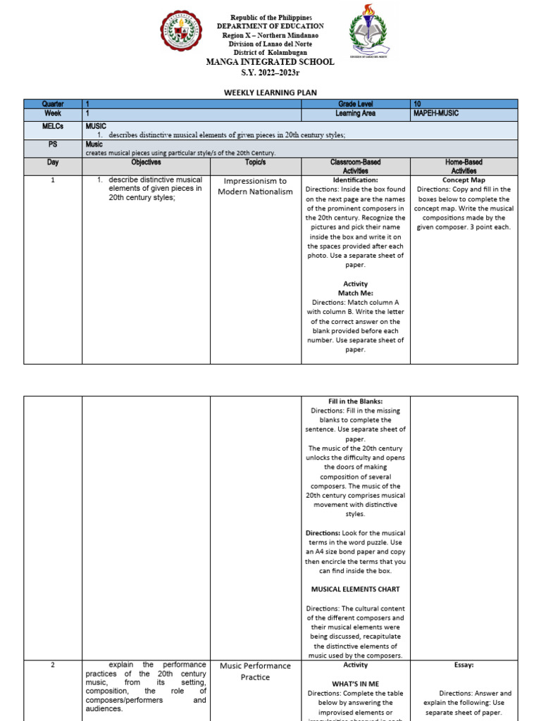 Grade 10 Music Week 1 | Download Free PDF | Composers | Orchestras