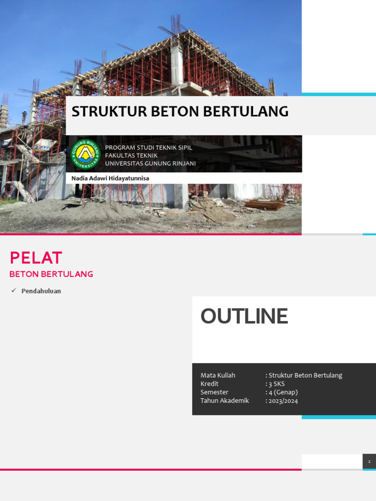 Struktur Pelat Beton Bertulang Teknik Sipil | PDF