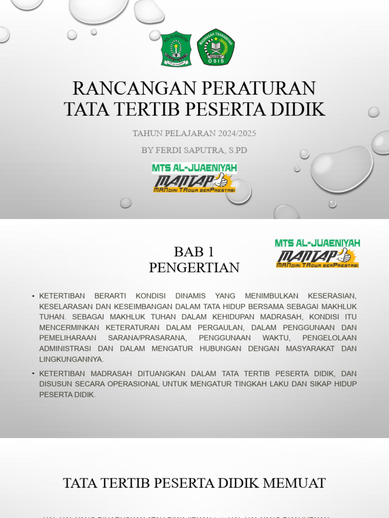 Rancangan Peraturan Tata Tertib Peserta Didik | PDF | Gaya Hidup