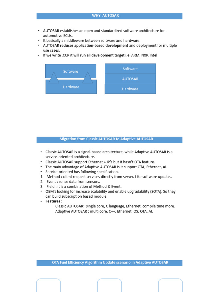 AUTOSAR: Classic vs Adaptive Overview | PDF | Service Oriented ...