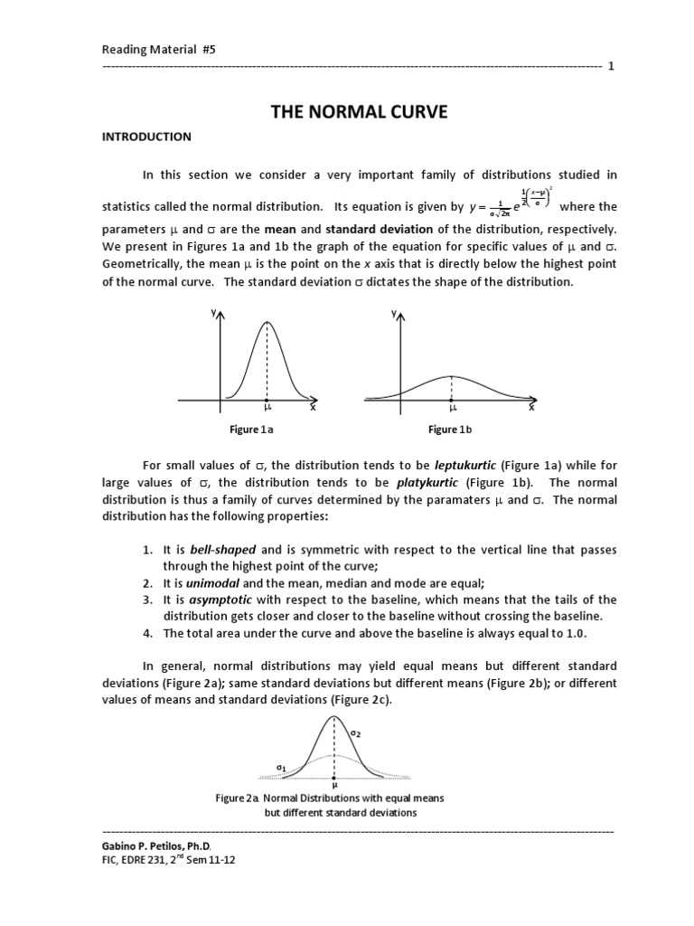 Module 5 (The Normal Curve) | Download Free PDF | Normal Distribution ...