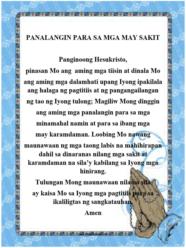 Panalangin para Sa Mga May Sakit | PDF