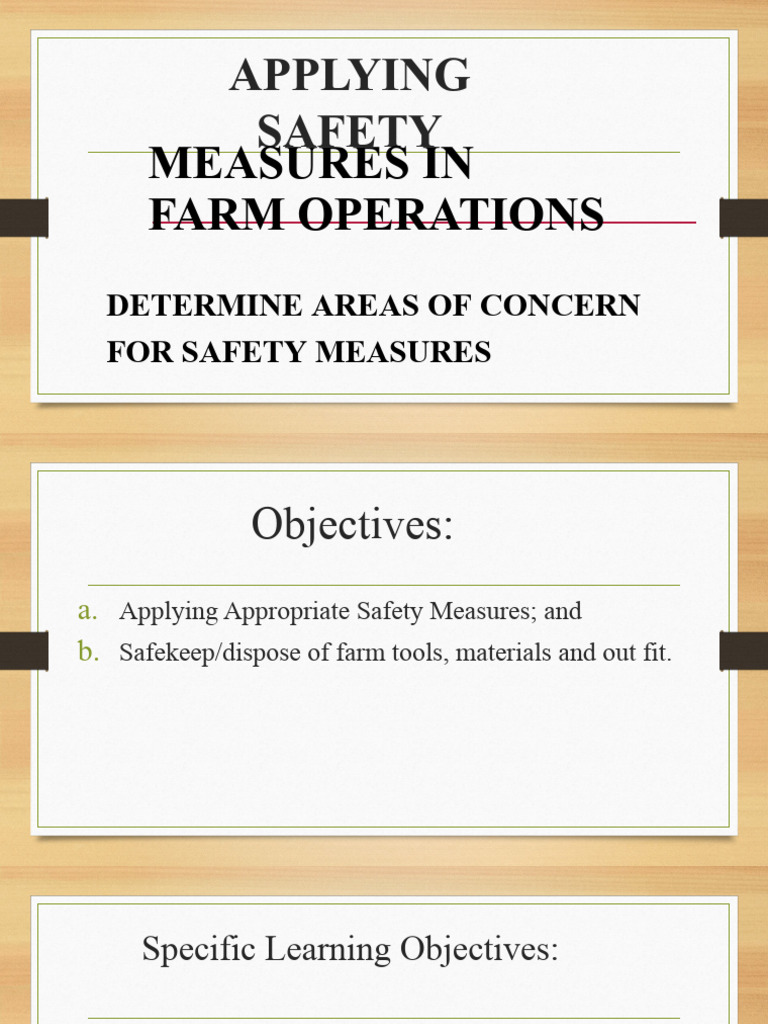 Lesson 3 | PDF | Occupational Safety And Health | Agriculture