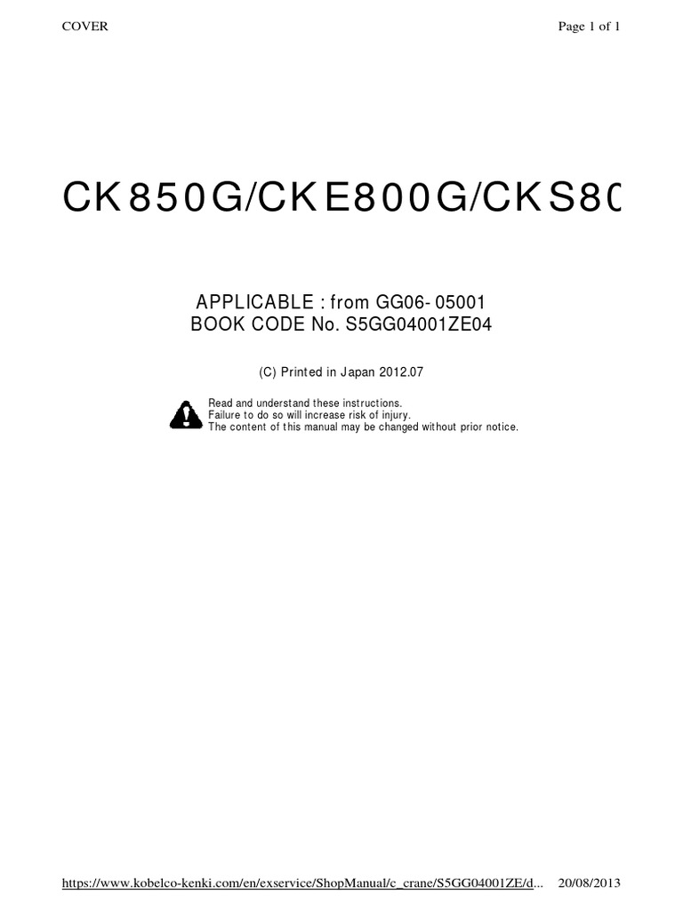 Crane Specification Manual | PDF | Crane (Machine)