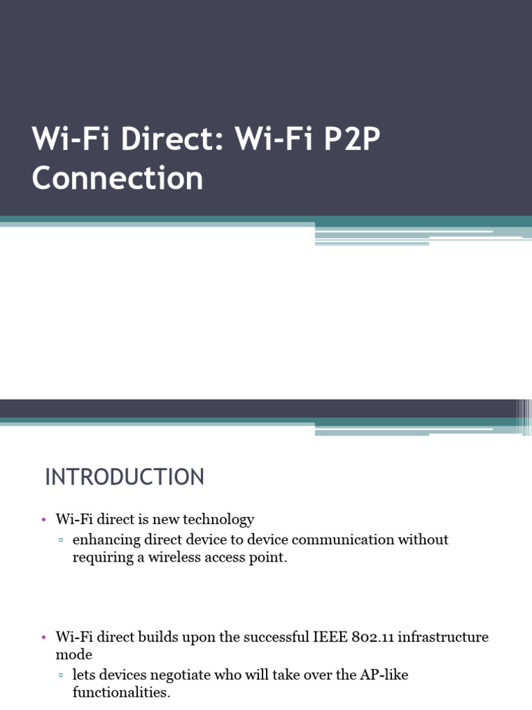 Wi-Fi Direct | PDF | Wi Fi | Peer To Peer