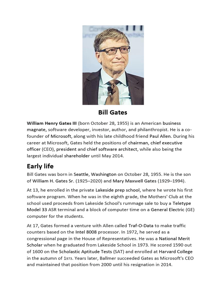 Bill Gates | PDF | Computer Hardware | Computer Science